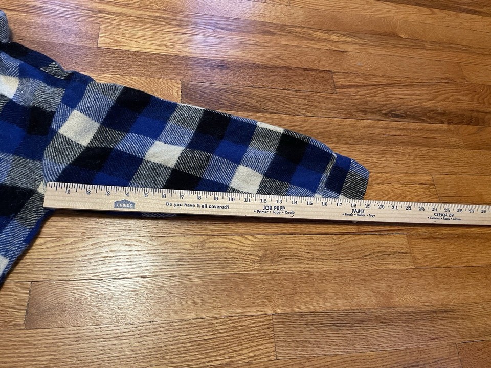 50s True Vintage Chill Chaser Blue Top Blue Plaid Mens Large Button Up ...