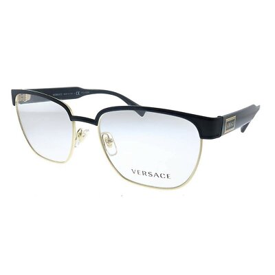 Versace VE1264 1436 Matte Black Gold Metal Men's Eyeglasses 54mm | eBay