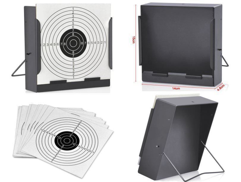 14cm SHOOTING TARGET HOLDER + 50 100 TARGETS AIR RIFLE PISTOL AIRSOFT ...