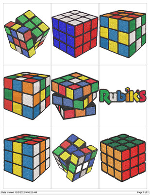 COLORFUL PUZZLE CUBE COLLECTION EMBROIDERY MACHINE DESIGNS PES JEF HUS ...