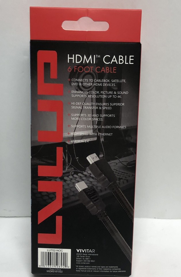 X2~Lulup HDMI Cable 6 Foot Cable, 4K &3D Sources | eBay