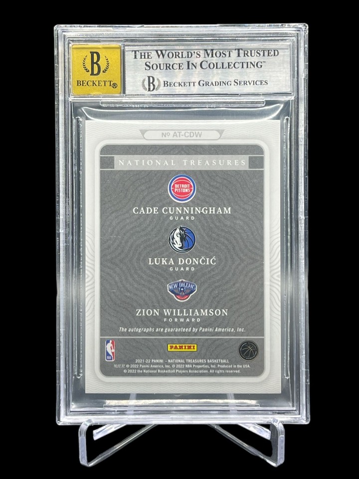 2021-22 National Treasures Cade Cunningham/Luka Doncic/Zion Williamson ...