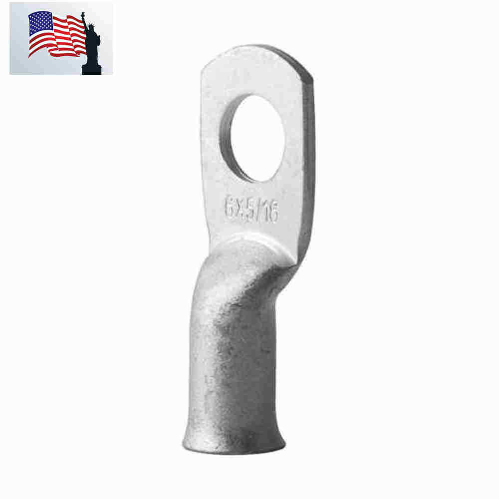 10PCS 6AWG 5/16" Stud Tinned Copper Cable Lugs Marine Ring Crimp ...