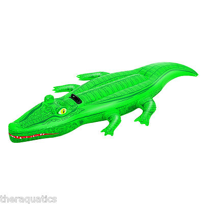 JUMBO CROCODILE RIDE-ON Pool Inflatable Party FLOAT Gator Florida Swim ...
