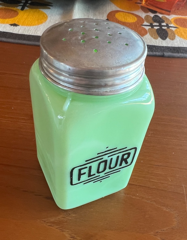 MCKEE JADITE JADEITE LARGE DECO BOX FLOUR RANGE SHAKER DEPRESSION-ERA ...