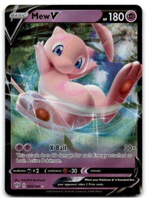 2020 Sword & Shield - Darkness Ablaze Mew V Basic/Rare Holo V #69 | eBay