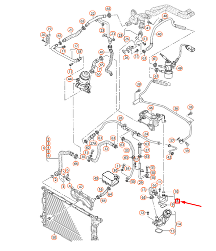 New AUDI A6 C7 Engine Cooling System Intermediate Flange 059121506H | eBay