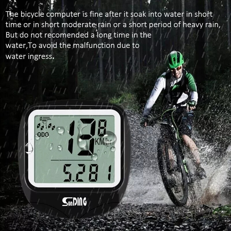 LCD BIKE COMPUTER SPEEDO ODOMETER WATERPROOF SPEEDOMETER CYCLE BICYCLE ...