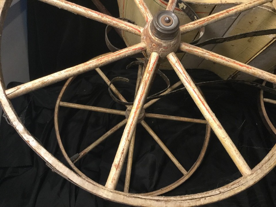 Antique 19th Century Victorian Doll Carriage Buggy Stenciled Wood ...