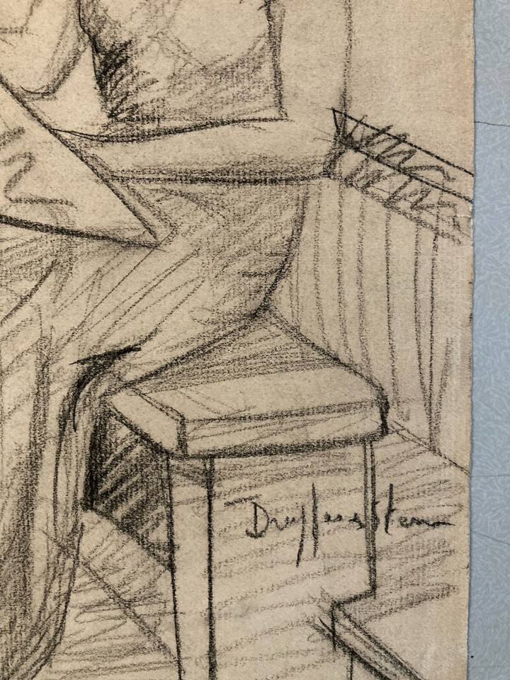 Drawing Art 1930 Workshop Antique Charcoal Course Man Jean Dreyfus ...