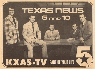1975 KXAS DALLAS TV NEWS AD LEE ELSESSER, WARD ANDREWS, DOUG VAIR ...