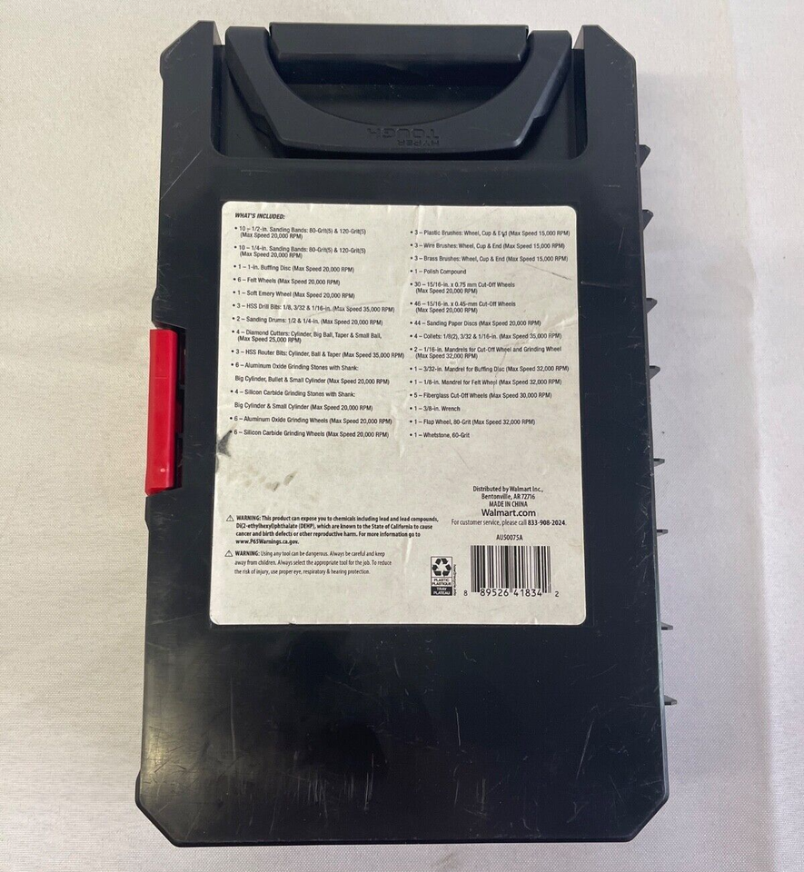 Hyper Tough 208 Piece Rotary Tool Accessory Kit Rotary Tool Mandrels w ...