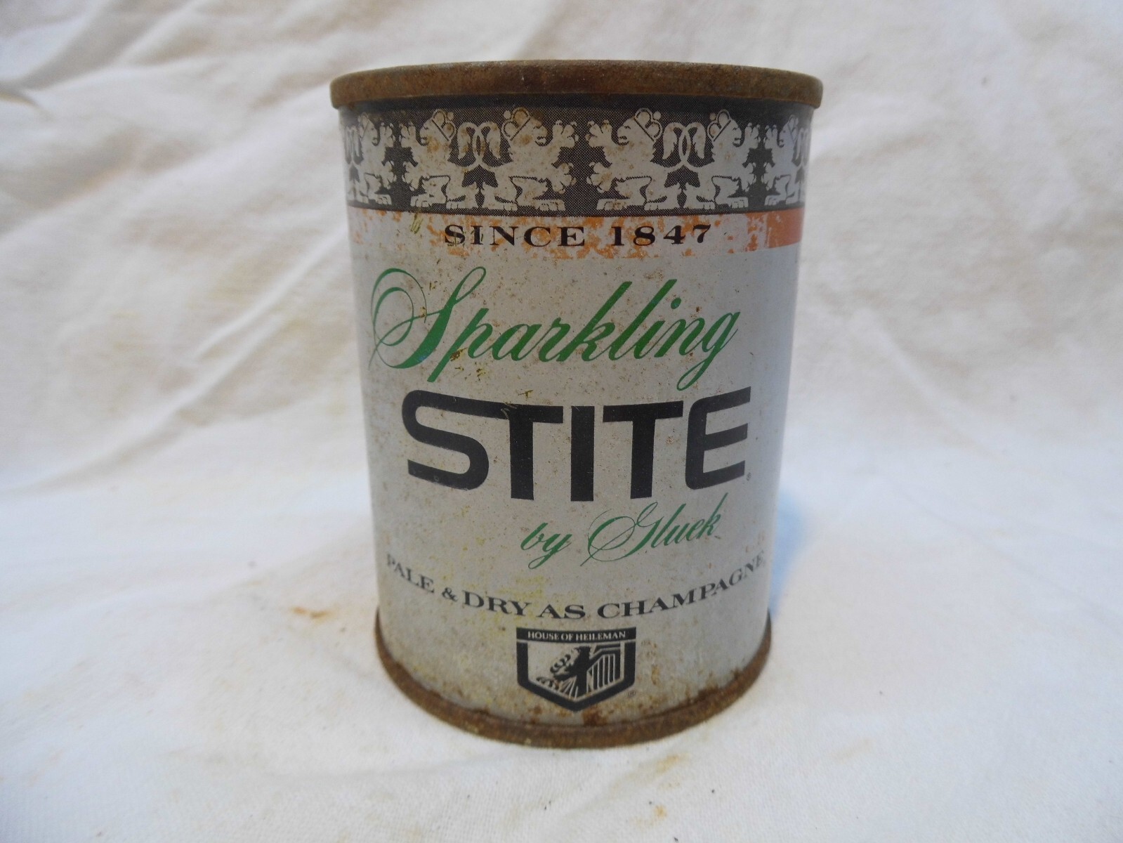 GLUEK'S SPARKLING STITE 8 OZ FLAT TOP BEER CAN~GLUEK BRG.,MINNEPOLIS ...