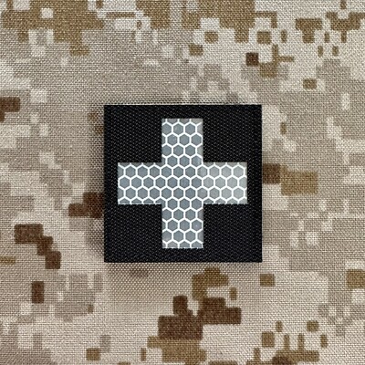 IFAK Patch Black on White EMT Paramedic EMS Light Reflective - Hook ...