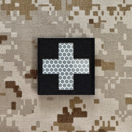 IFAK Patch Black on White EMT Paramedic EMS Light Reflective - Hook & Loop | eBay