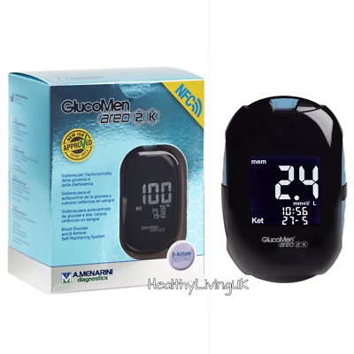 Glucomen Areo 2K Blood Glucose & Ketones Monitor/Meter/System + Strips ...