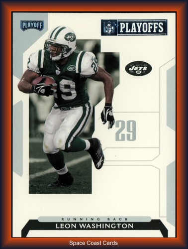 Leon Washington 2007 Playoff NFL Playoffs Preview B-9 Blue /600 New ...
