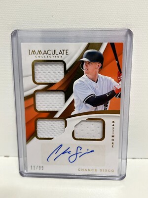 2018 Chance Sisco Immaculate Collection RC JERSEY/AUTO Card! #ed 11/99 ...