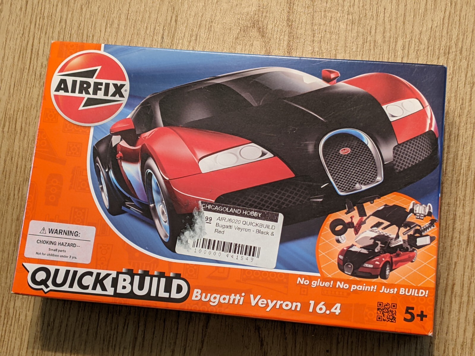 Airfix Quickbuild Plastic Model Kit Bugatti 16.4 Veyron Black/Red ...