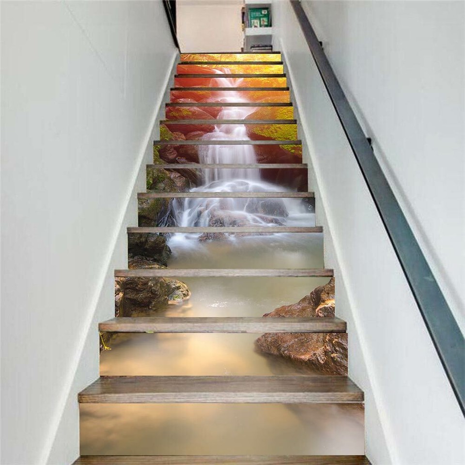 13pcs 3D Stair Riser Staircase Sticker Vinyl Photo Mural Decal Scenery ...