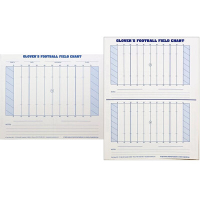 Glover's Scorebooks Football Field Charts - 8.5 x 11 - 30 Charts/Pack ...