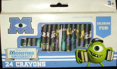 *NEW* Disney Pixar MONSTERS UNIVERSITY ~ 24 Crayons Pack Variety Colors ...