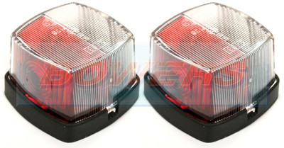 Hella 883 Red White Clear Square Side Marker Lights Lamps Sterling ...