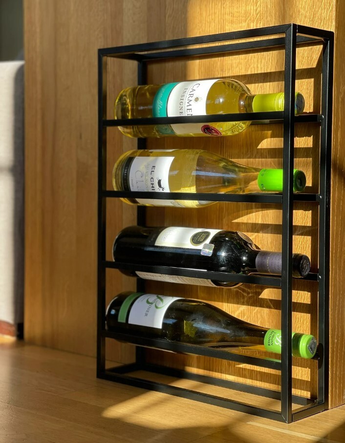 Wine Rack, Wine Rack Metal, Steel Wine Rack, Industrial Wine Rack, 4 ...