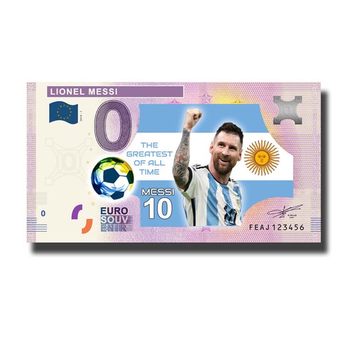 0 Euro Souvenir Banknote Lionel Messi Custom Colour Argentina | eBay