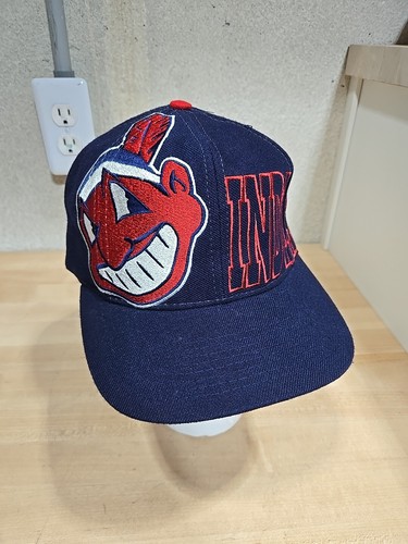 Vintage Cleveland Indians Chief Wahoo Big Logo The Game Snapback Hat ...