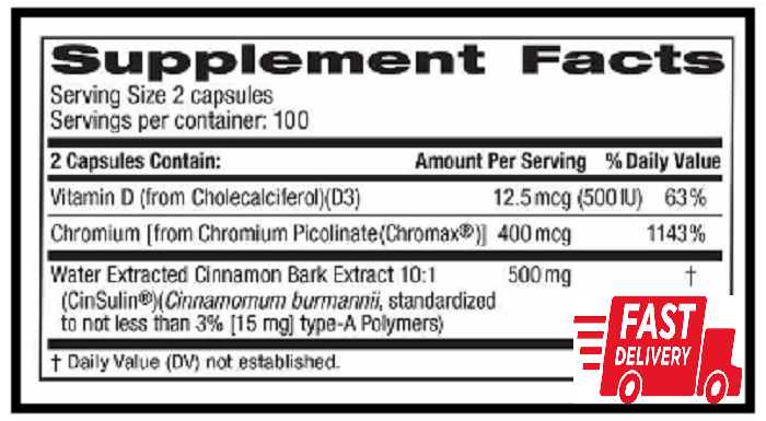 Trunature Advanced Strength CinSulin Cinnamon Blood Glucose 200 Ct Exp ...
