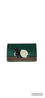 Hand Painted Wood Rabbit Trincket Box | eBay