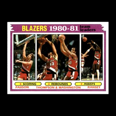 Jim Paxson/Mychal Thompson/Kermit Washington/Kelvin Ransey 1981-82 ...