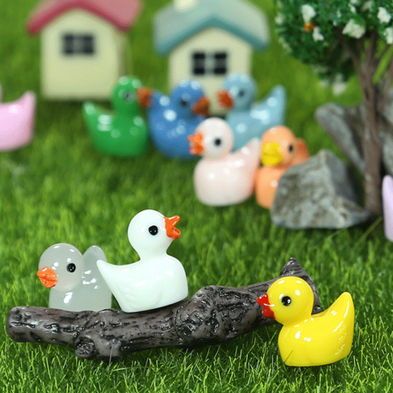 100pcs Mini Resin Ducks Bulk Little Duck Figures Plastic Small ...