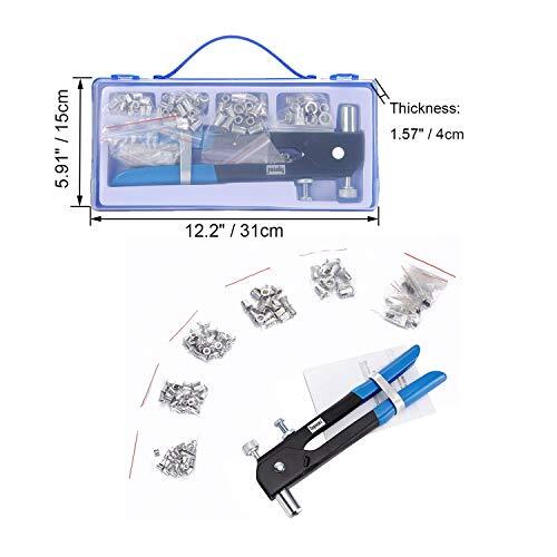 126pcs Rivet Nut Tool Kit Set Blind Hand Riveter Wrench Threaded Insert ...