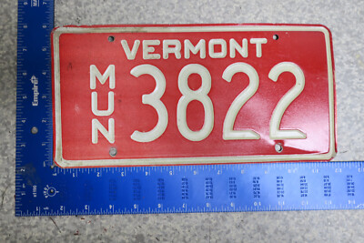 VERMONT VT LICENSE PLATE TAG MUNICIPAL MUN POLICE COP TOWN VEHICLE ...