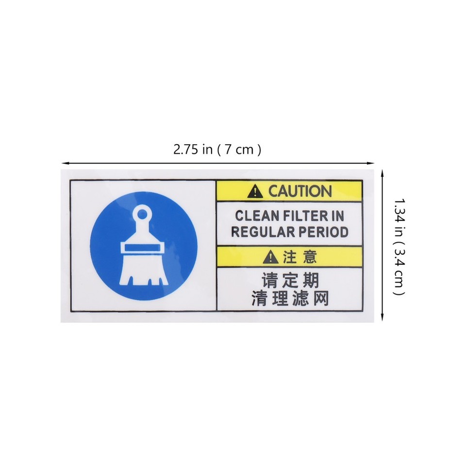 Preventive Maintenance Stickers Filter Cleaning Reminder Label The ...