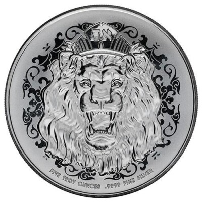 2025 - 5 oz .9999 Fine NIUE Roaring Lion Silver Coin BU in Capsule ...