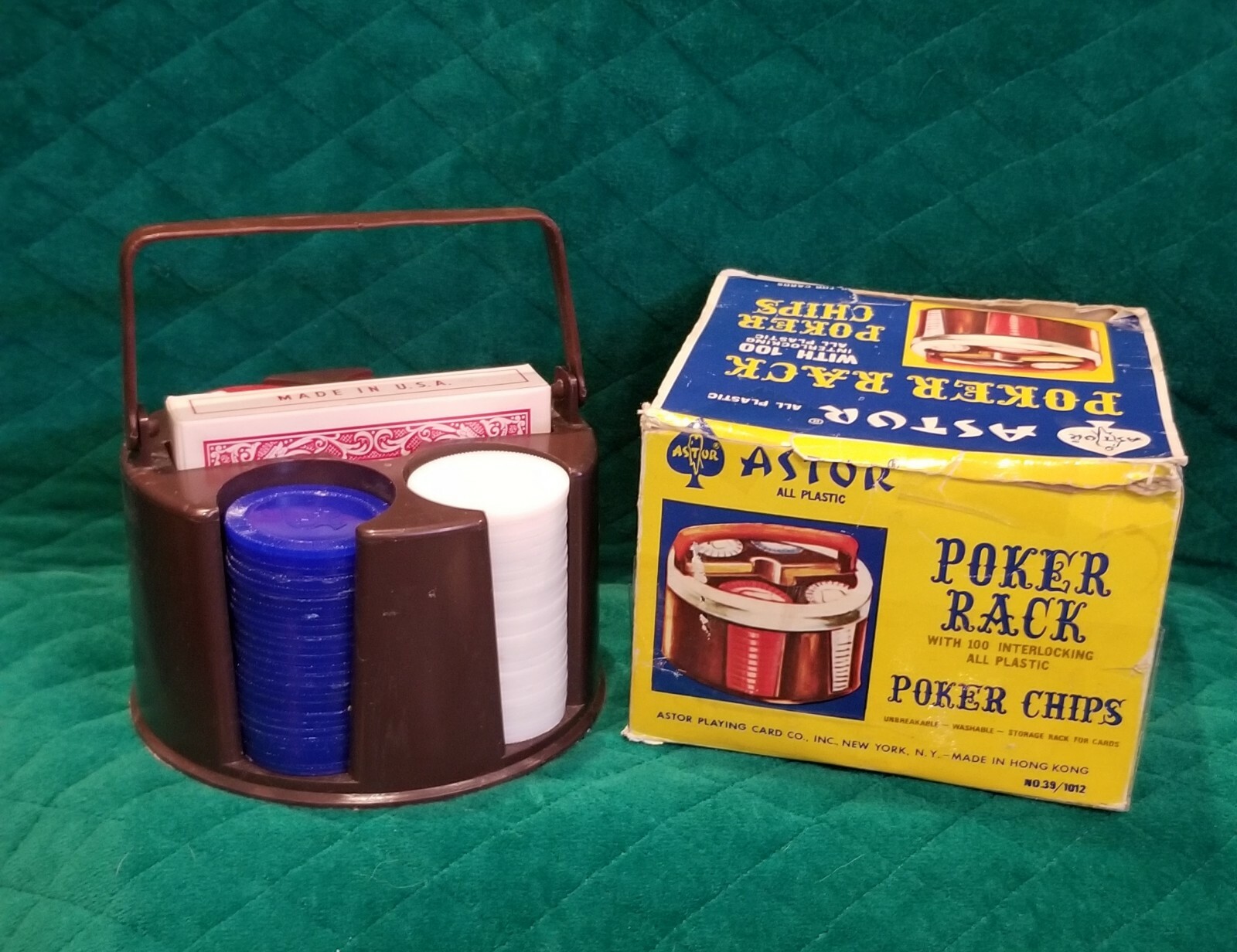 ASTOR POKER RACK 100 CHIPS IN BOX 50's-BRITISH COLONY HONG KONG ...
