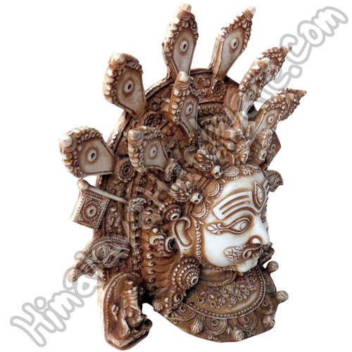 Resin Bhairava Mask: black red gold Bhairav Bhairab Kala Mahakala Shiva ...