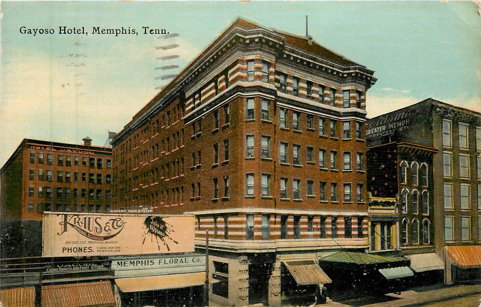 Tennessee, TN, Memphis, Gayoso Hotel 1911 Postcard | eBay