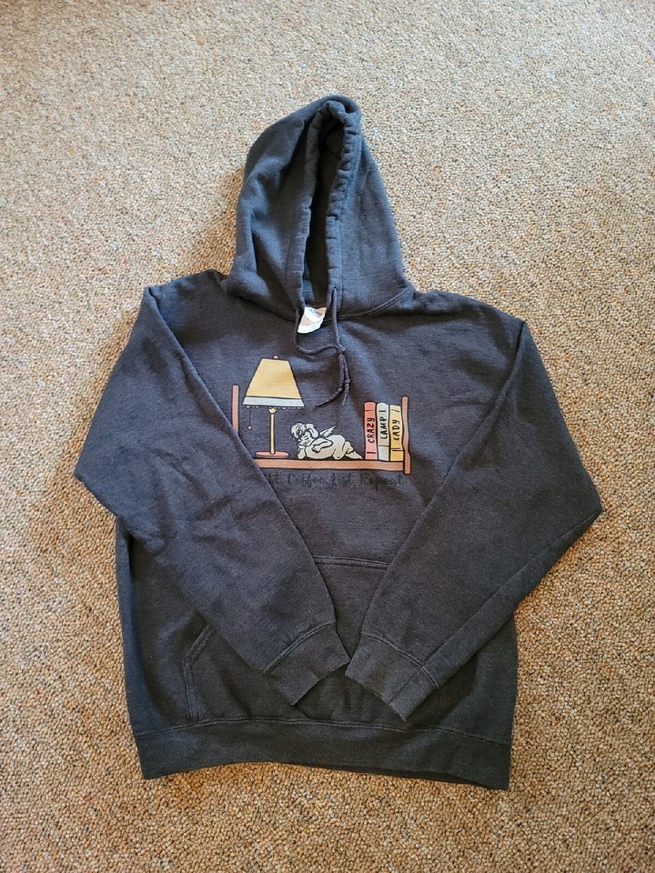Crazy Lamp Lady HOODIE M cherub thrift coffee list repeat gray angel reseller | eBay