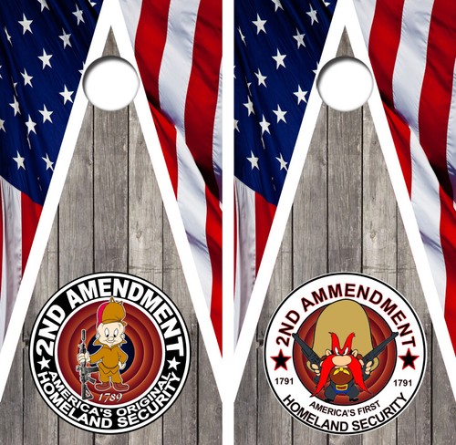2nd Amendment Cornhole Board Wrap LAMINATED Wraps Decals Vinyl Sticker ...