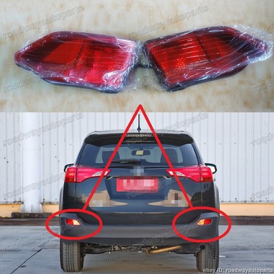 1Pair Rear Bumper Reflector Fog Light Tail Lamps for Toyota RAV4 2013 ...