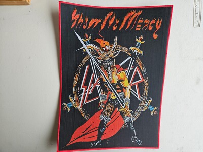 SLAYER, SHOW NO MERCY, SEW ON RED BORDER WOVEN LARGE BACK PATCH | eBay