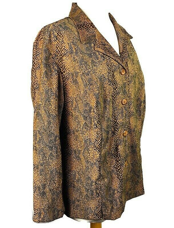 Russel Kemo New York snake skin print womans Jacket sz.18 brown | eBay