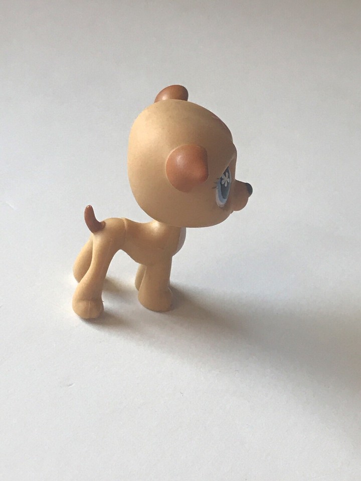 Littlest Pet Shop LPS # 498 Tan Greyhound Puppy Dog with Flower on head ...