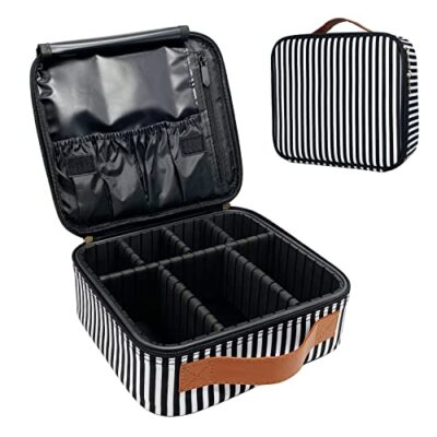 9CH Goth Makeup Bag Organizers Large Travel Case with Adjustable ...
