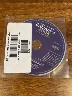 Encyclopaedia Britannica 2003 Ready Reference PC CD-ROM Windows Mac ...