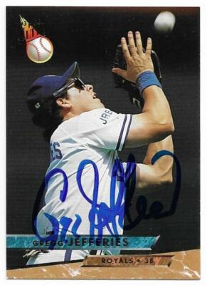 GREGG JEFFERIES Autographed Signed 1993 Fleer Ultra card #209 Kansas ...